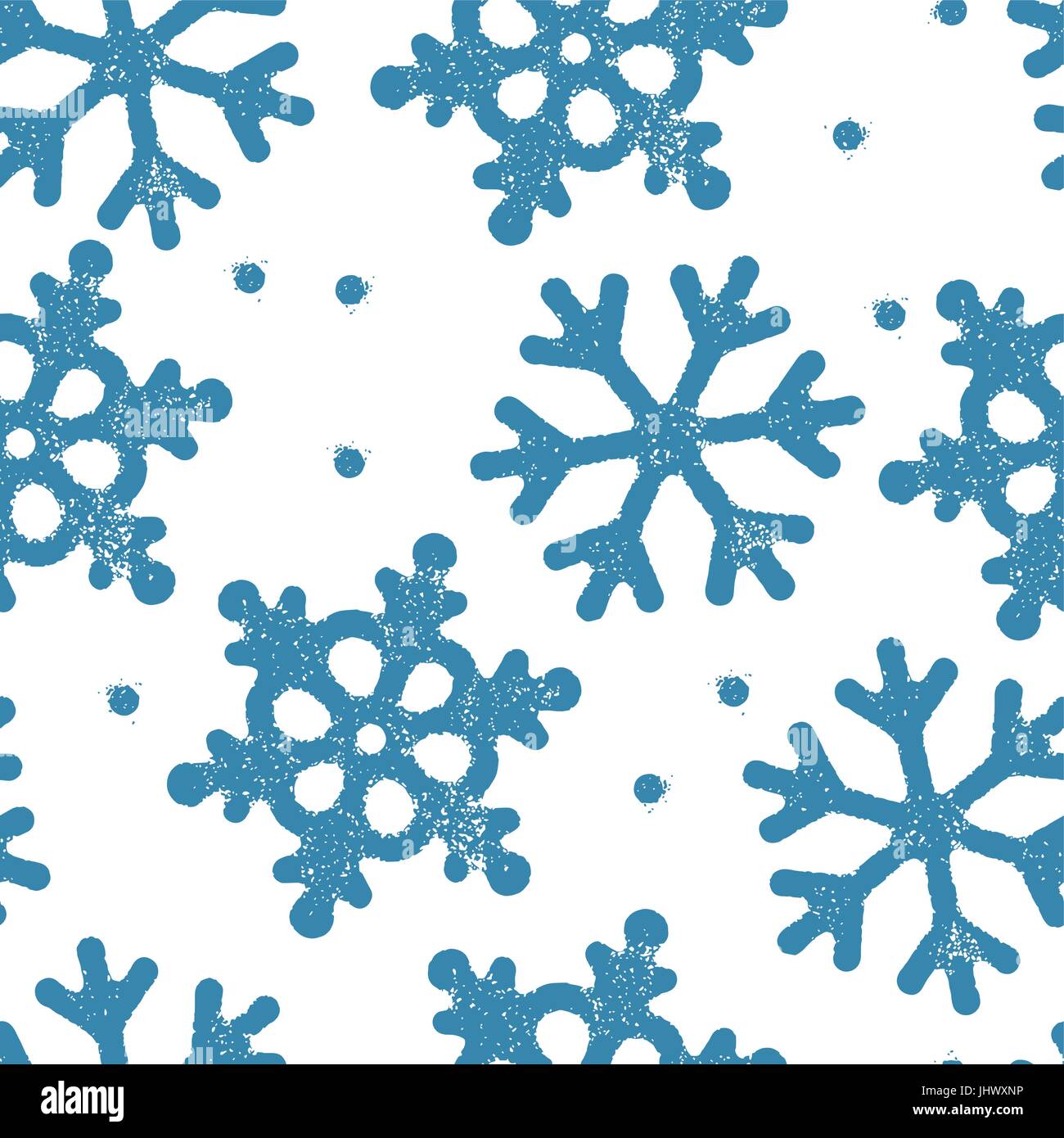Blue snowflakes pattern seamless. Stamp textured symbols. Christmas ...