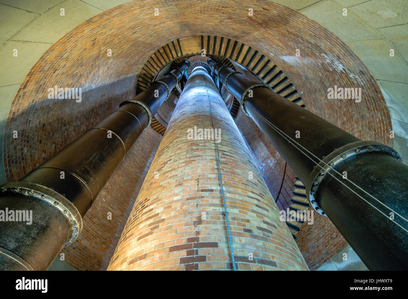 Warsaw historic water supply installation. Water tower inside Stock ...