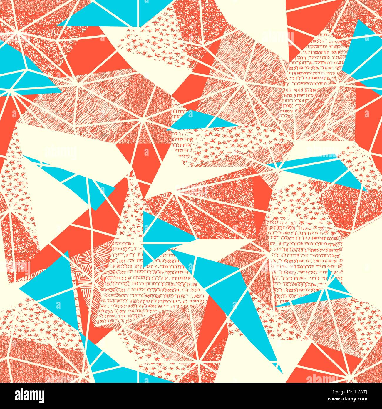 Geometric seamless pattern in retro style. Vintage background.Triangles ...