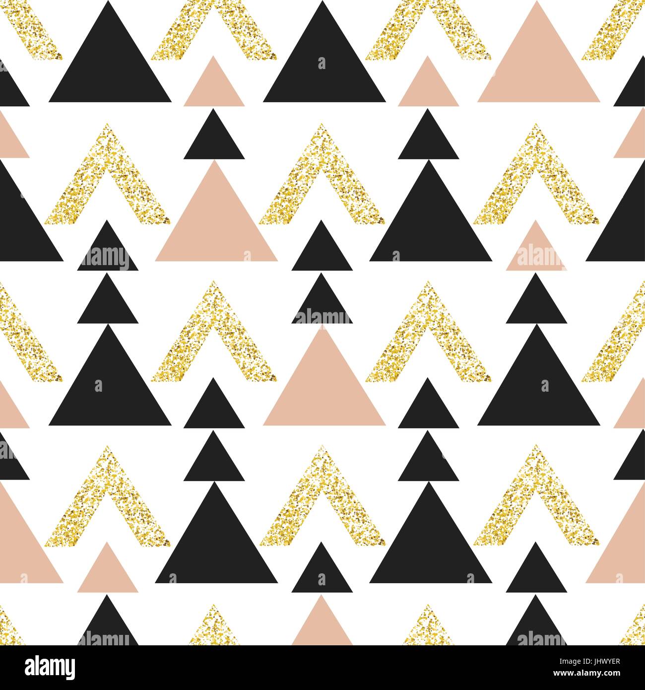 Gold geometric triangle background. Abstract seamless pattern with ...