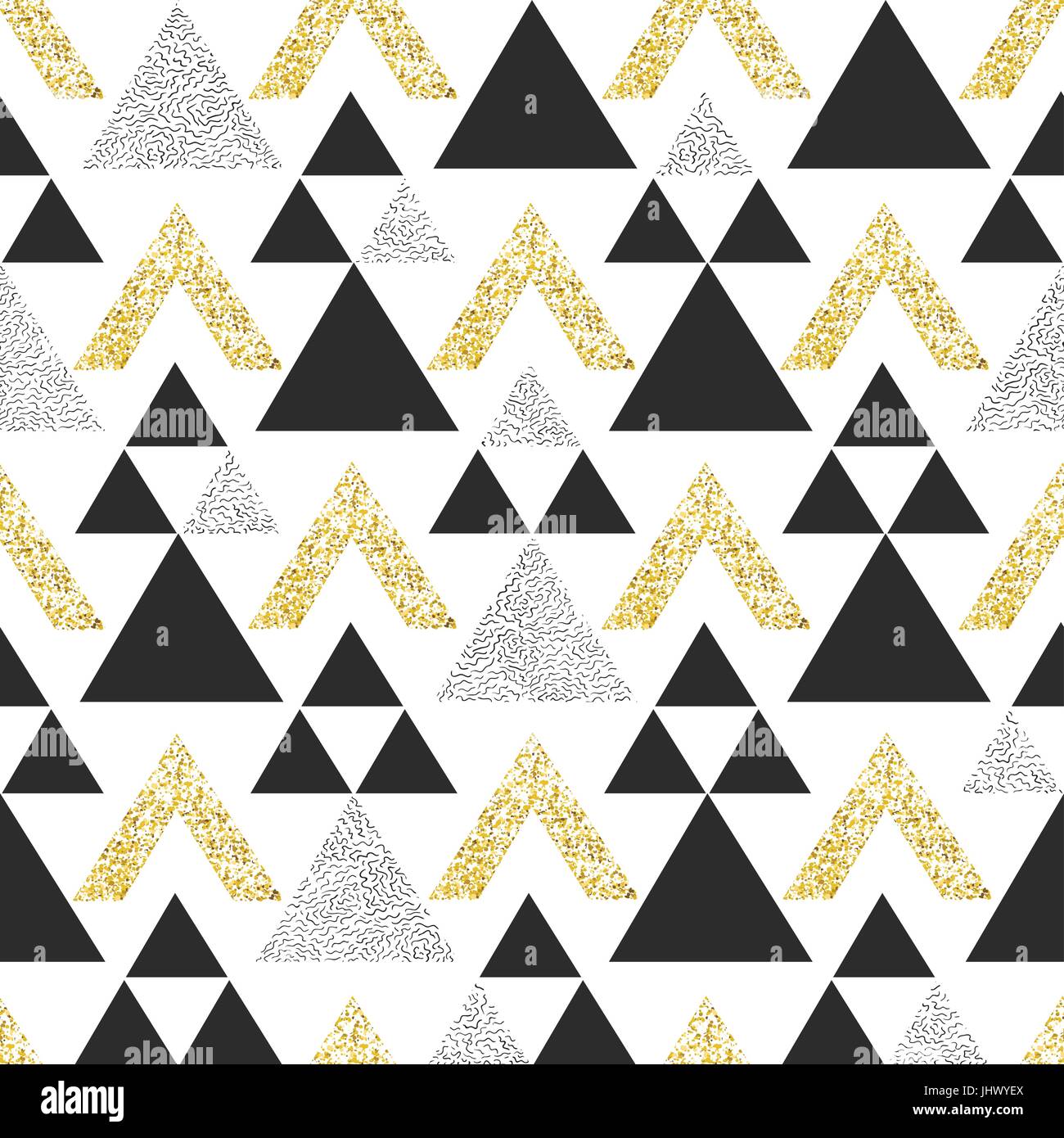 Gold geometric triangle background. Abstract seamless pattern with ...