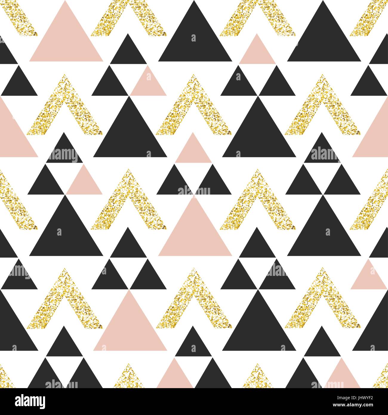 Gold geometric triangle background. Abstract seamless pattern with ...