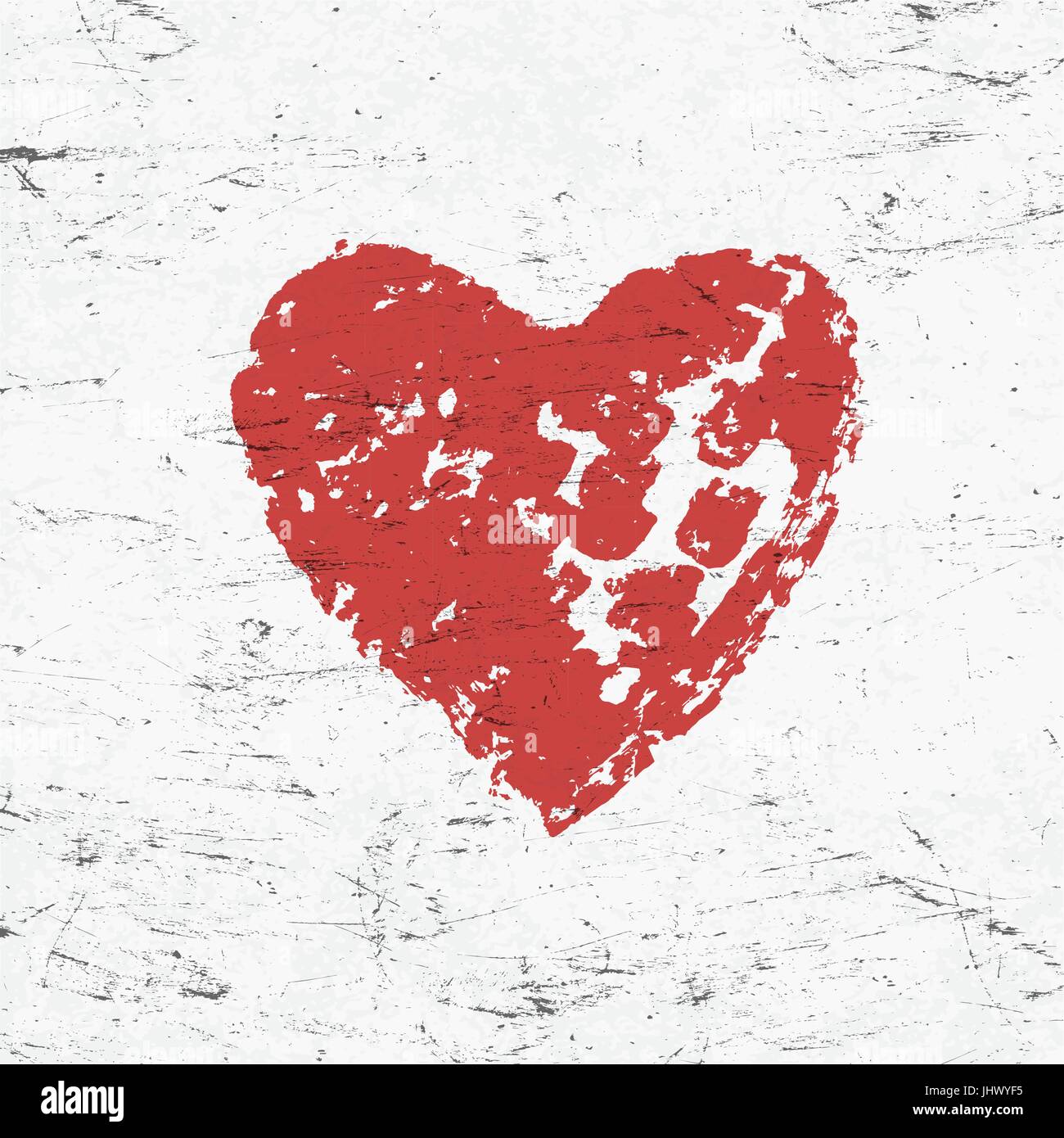 Grunge red heart on monochrome distressed background Stock Vector Image ...