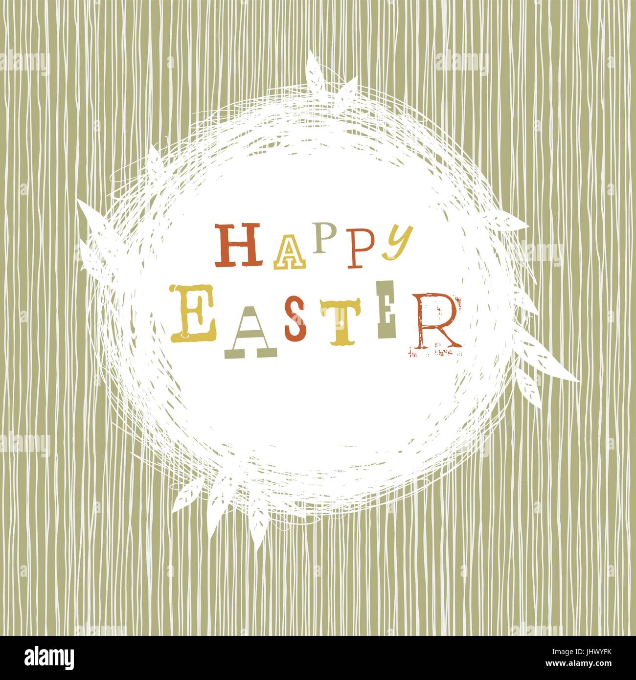 Happy Easter Postcard with nest symbol Stock Vector Image & Art - Alamy