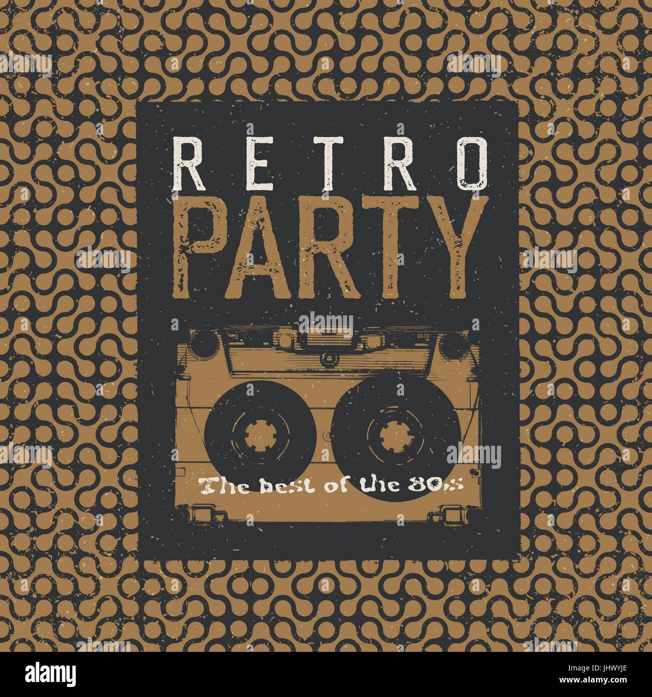 Retro Party. The best of 80's. Vintage Music Party Leaflet Template ...