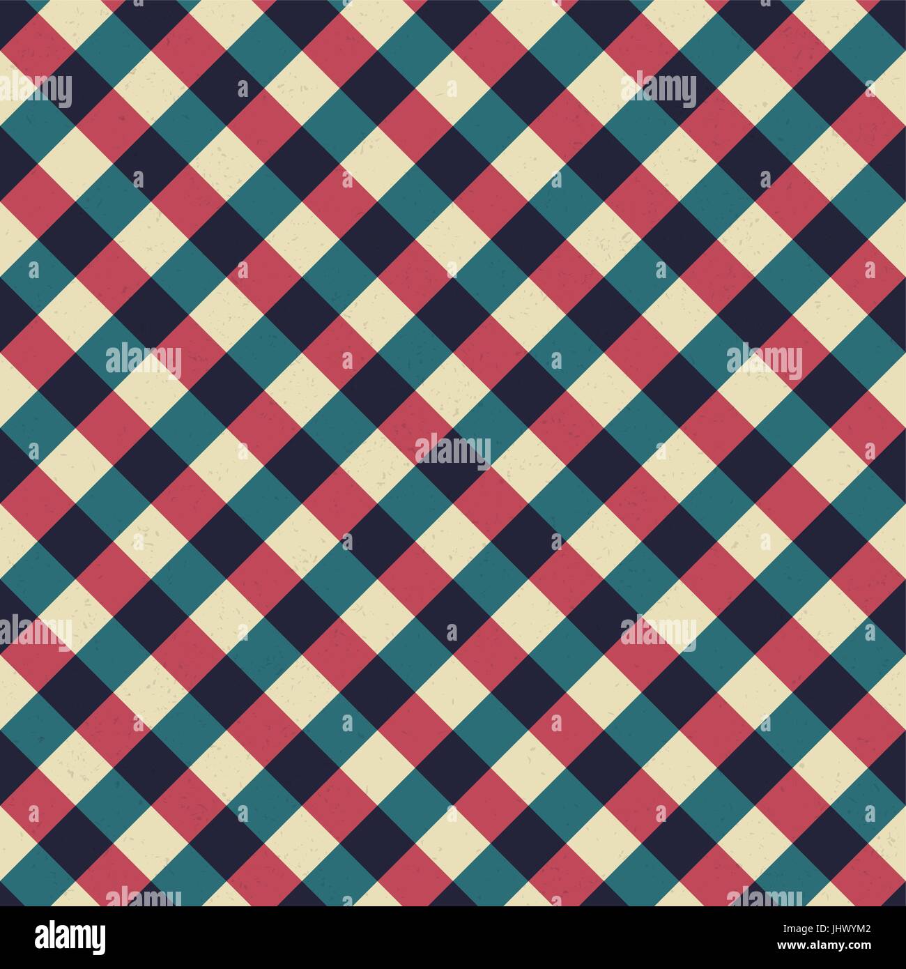 Vintage tablecloth seamless pattern. Retro background from diagonal red ...