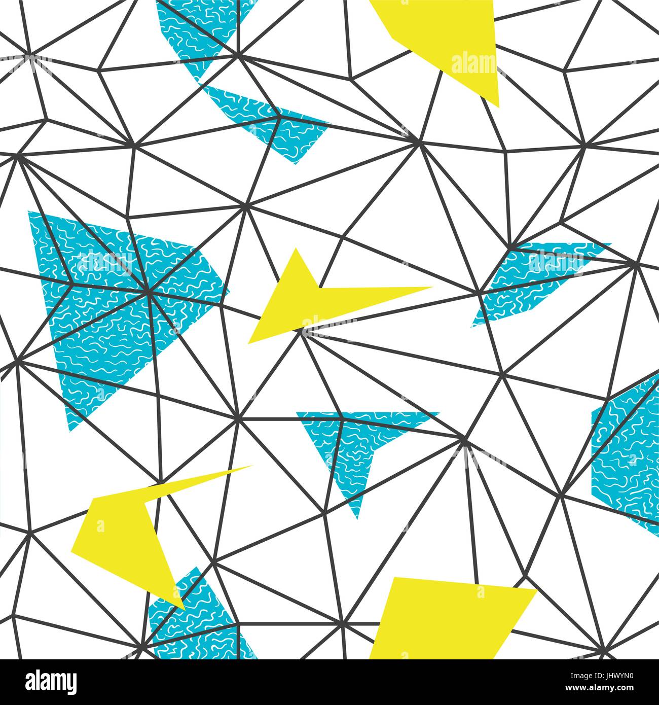 Triangles wire-frame seamless repeat pattern. Triangular facets ...