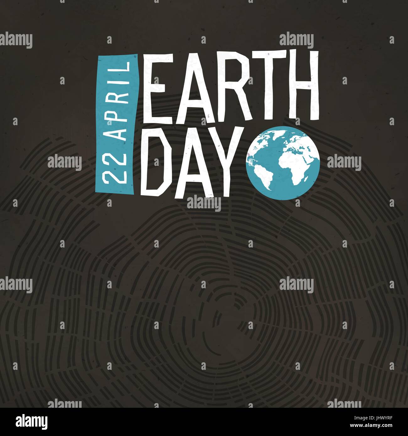 Earth Day Poster. Tree rings and Earth Day logo with date 22 April ...