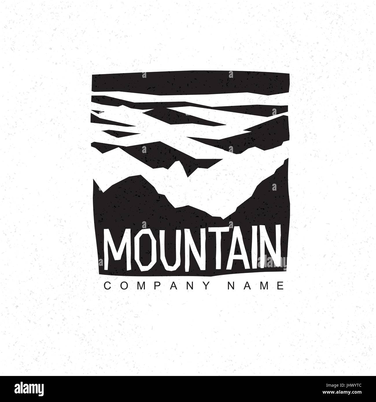 Mountains logo template with abstract peaks background. Mountain ...