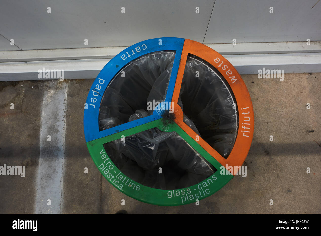Recycling bin. Italy Stock Photo - Alamy