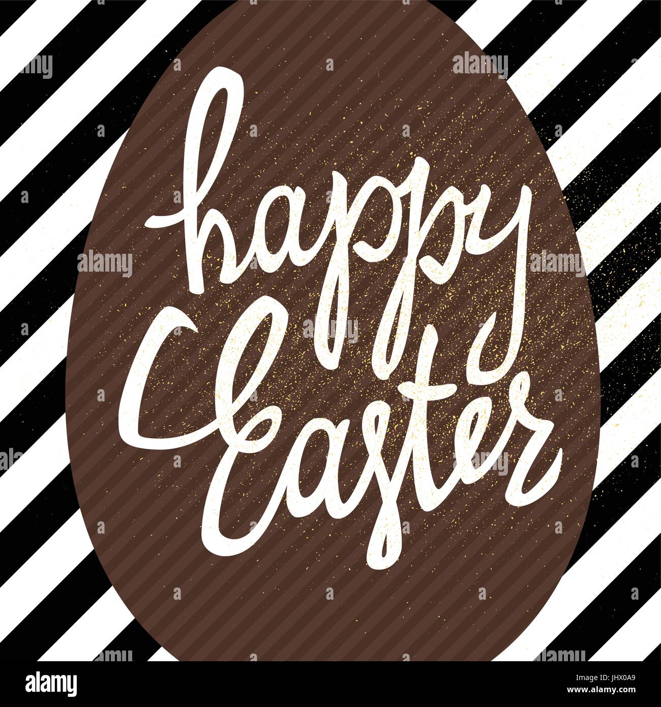 Happy Easter calligraphy greeting card. Diagonal lines background ...