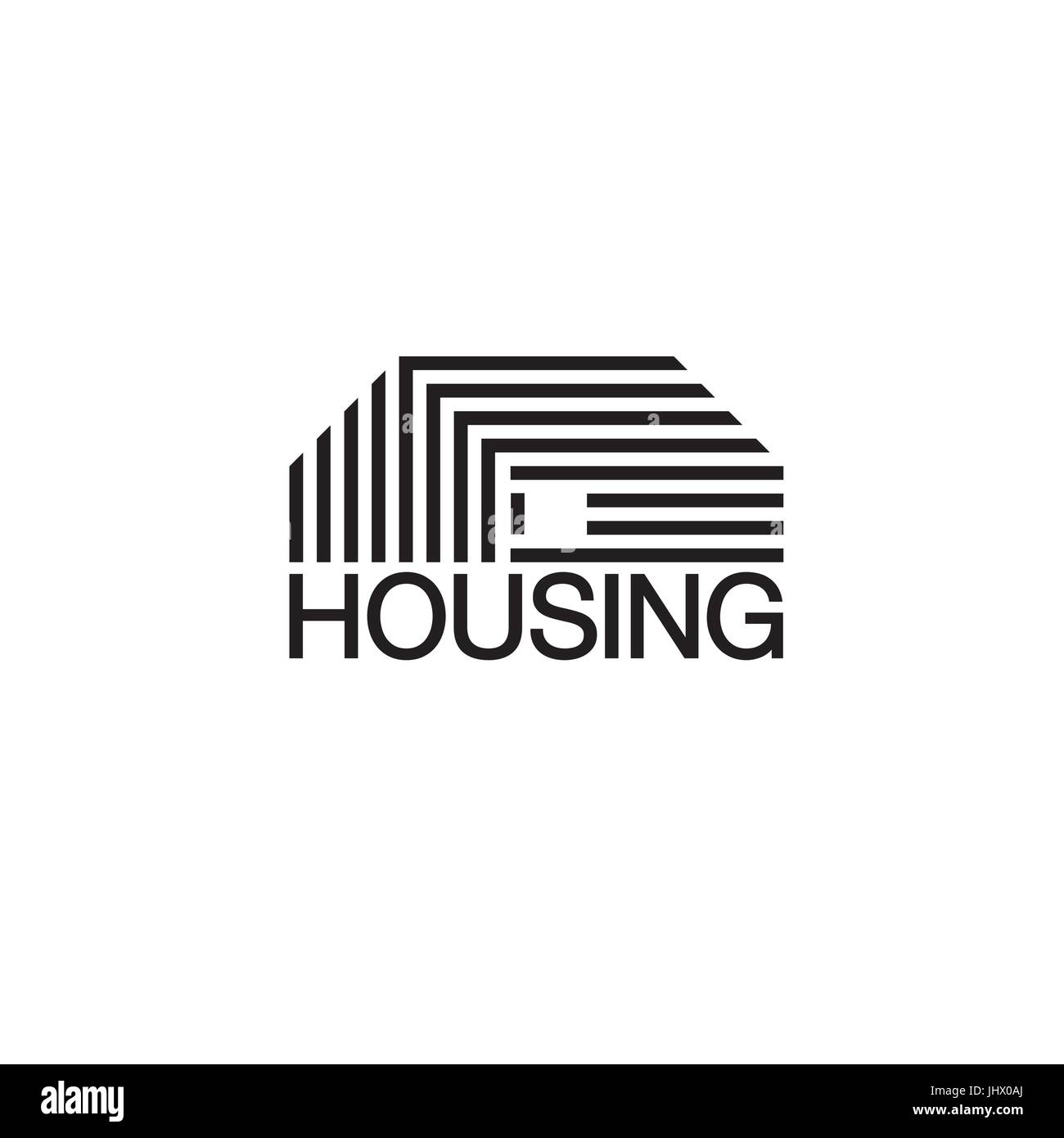 Mono line house logo. Monochromatic vector logotype Stock Vector Image ...