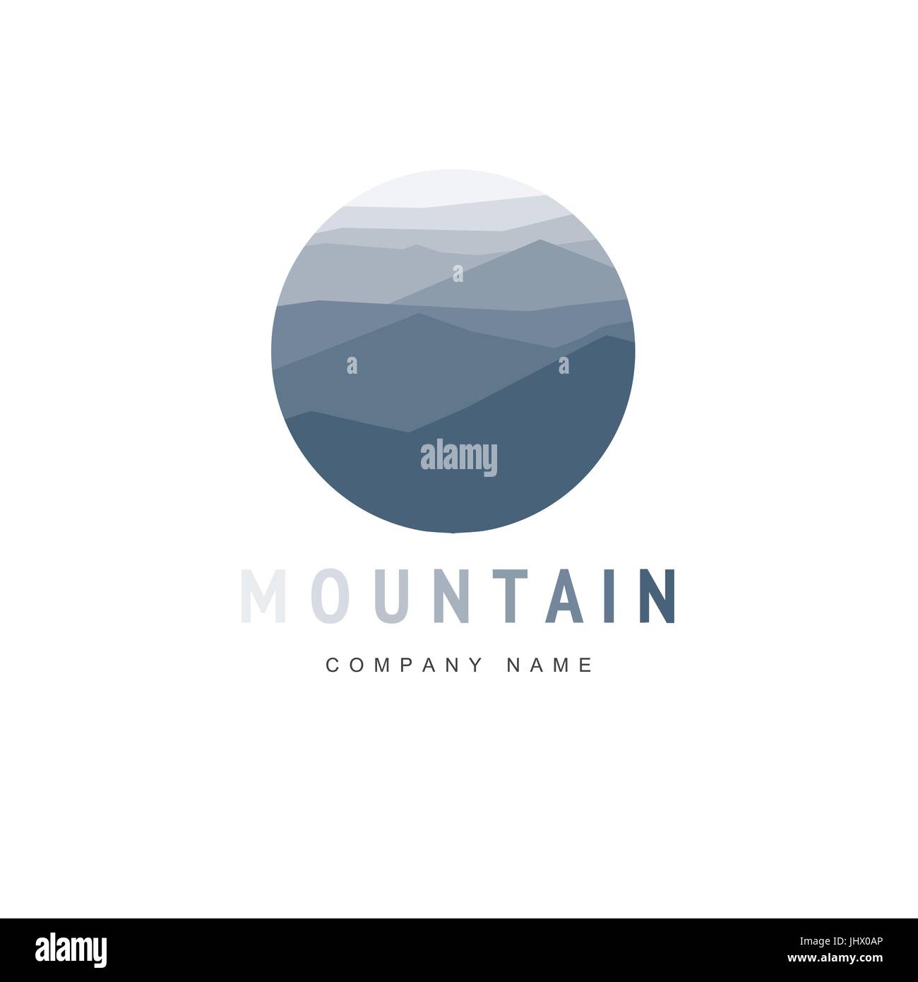 Mountain logo template with abstract peaks. Vector illustration ...