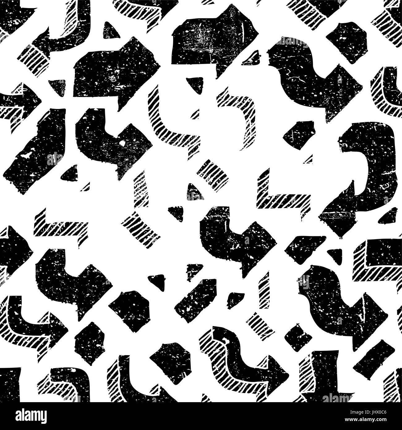 Arrows Seamless Pattern. Grunge abstract aged background Stock Vector ...