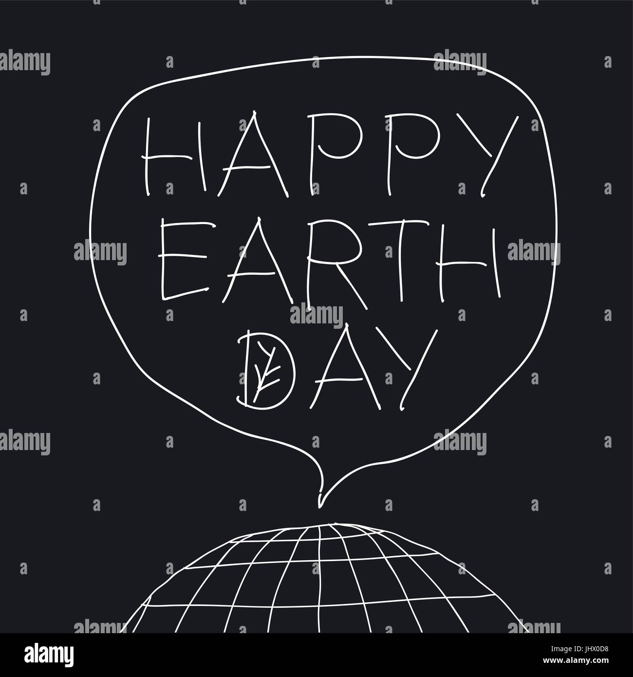 Happy Earth Day greeting lettering in speech balloon. Vector ...