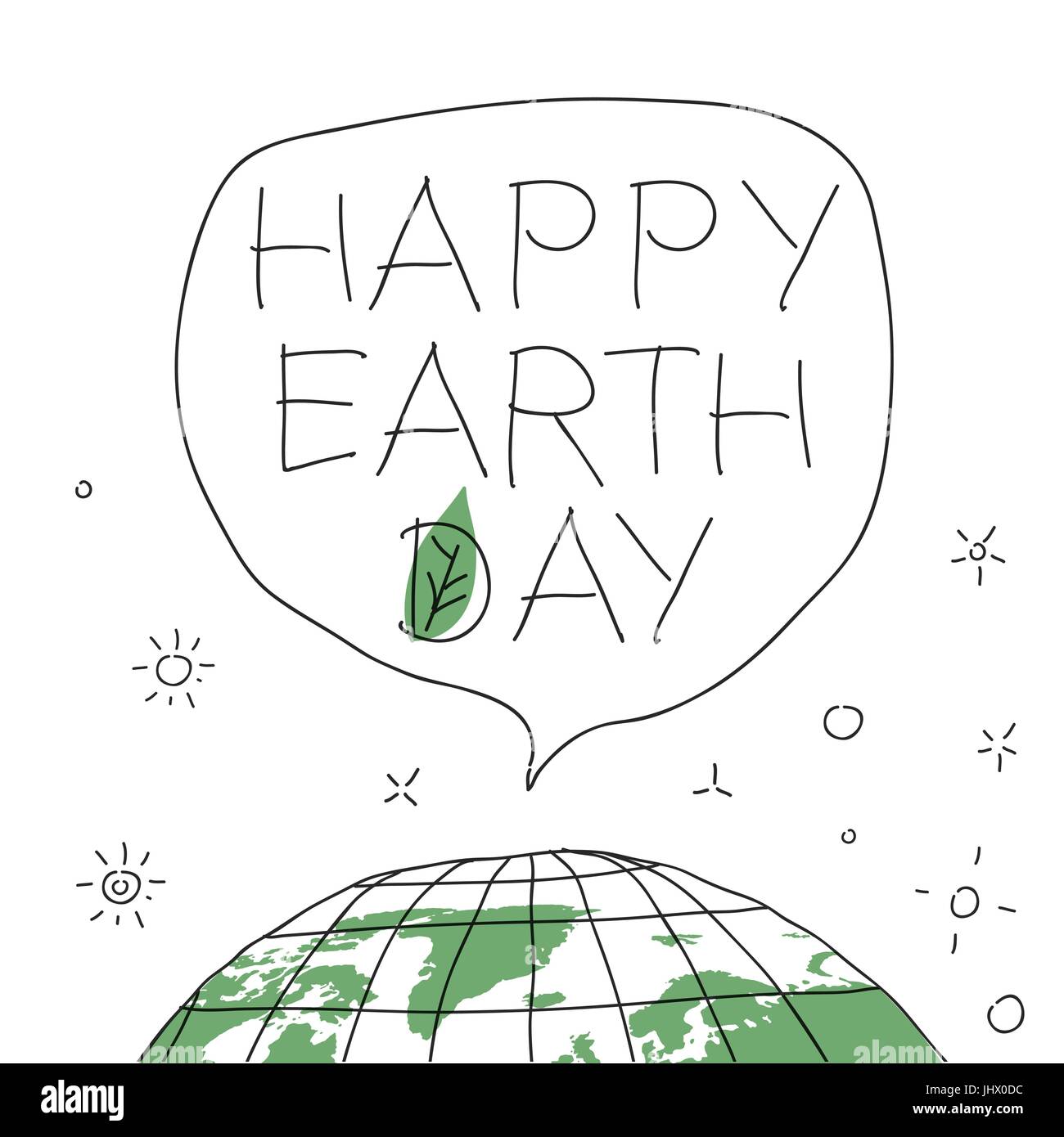 Happy Earth Day in speech balloon. Vector illustration with the words ...