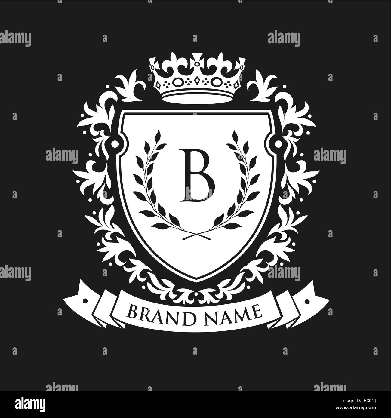 Black laurel wreath luxury Black and White Stock Photos & Images - Alamy