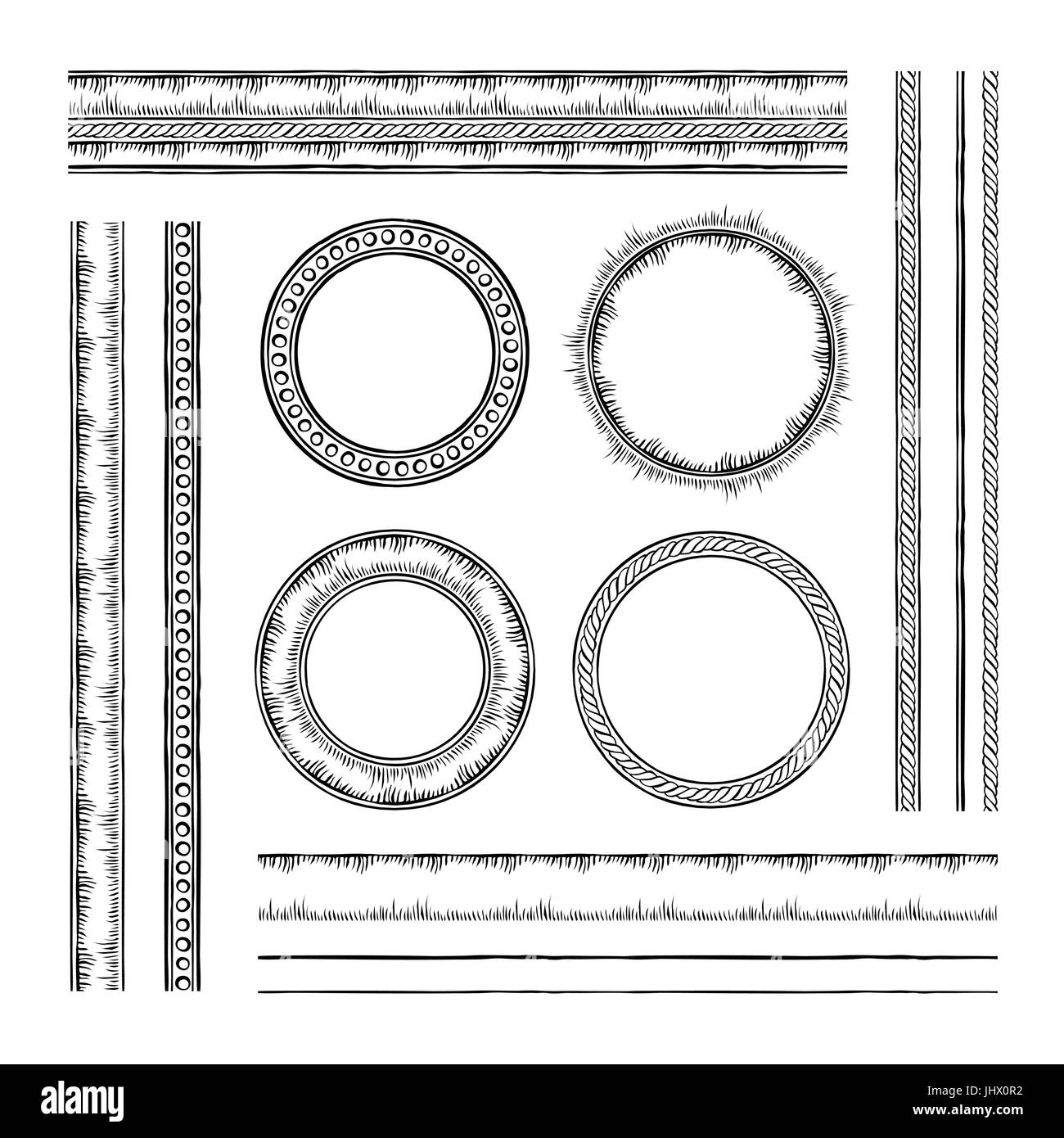 Dotted lines round isolated Black and White Stock Photos & Images - Alamy