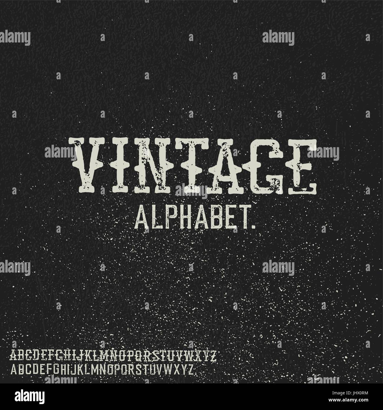 Vintage stamp alphabet. On black grunge background Stock Vector Image ...