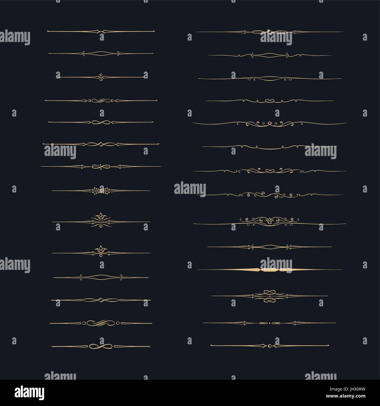 Dividers vector set. Vector set of calligraphic design elements and ...