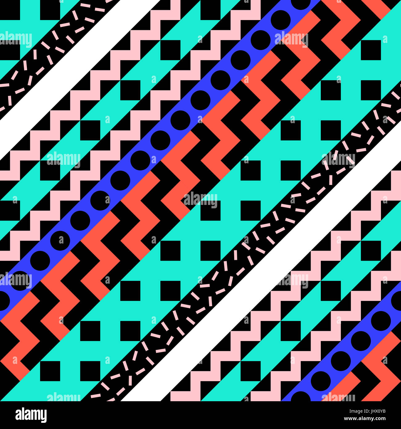 Retro color tribal seamless pattern. Fancy abstract geometric art print ...