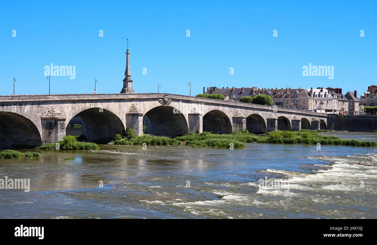 The Jacques Gabriel Bridge in Blois, France Stock Photo - Alamy