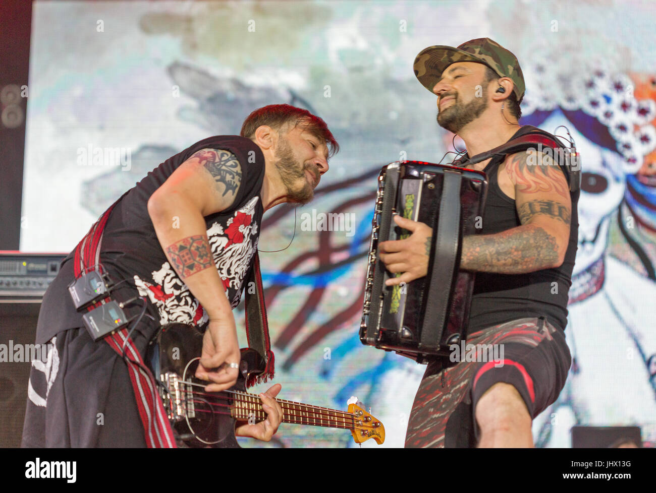 KIEV, UKRAINE - JUNE 28, 2017: Ukrainian rock band Kozak System and its ...