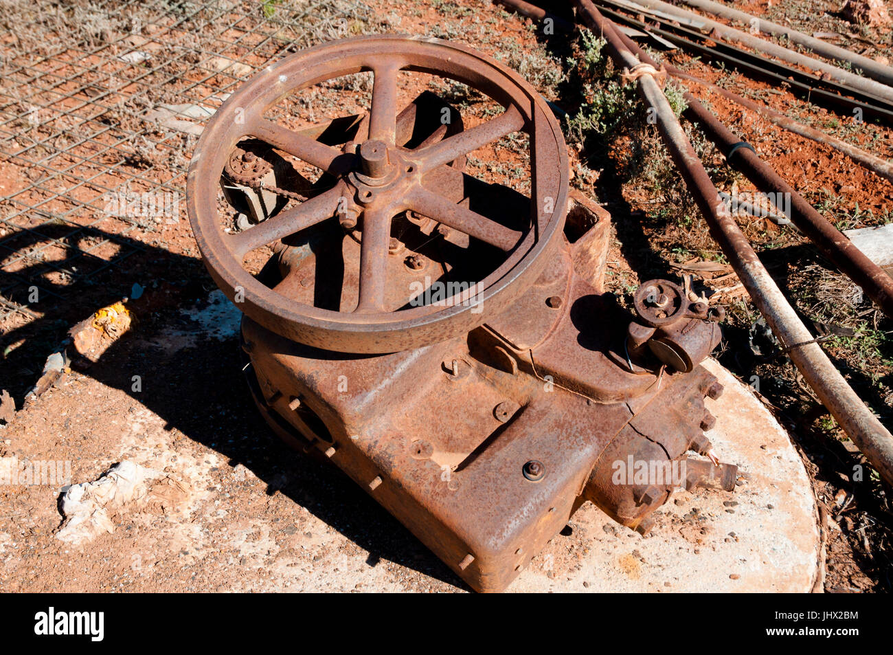 Rusty Mining Equipment in Ghost Town Stock Photo - Alamy