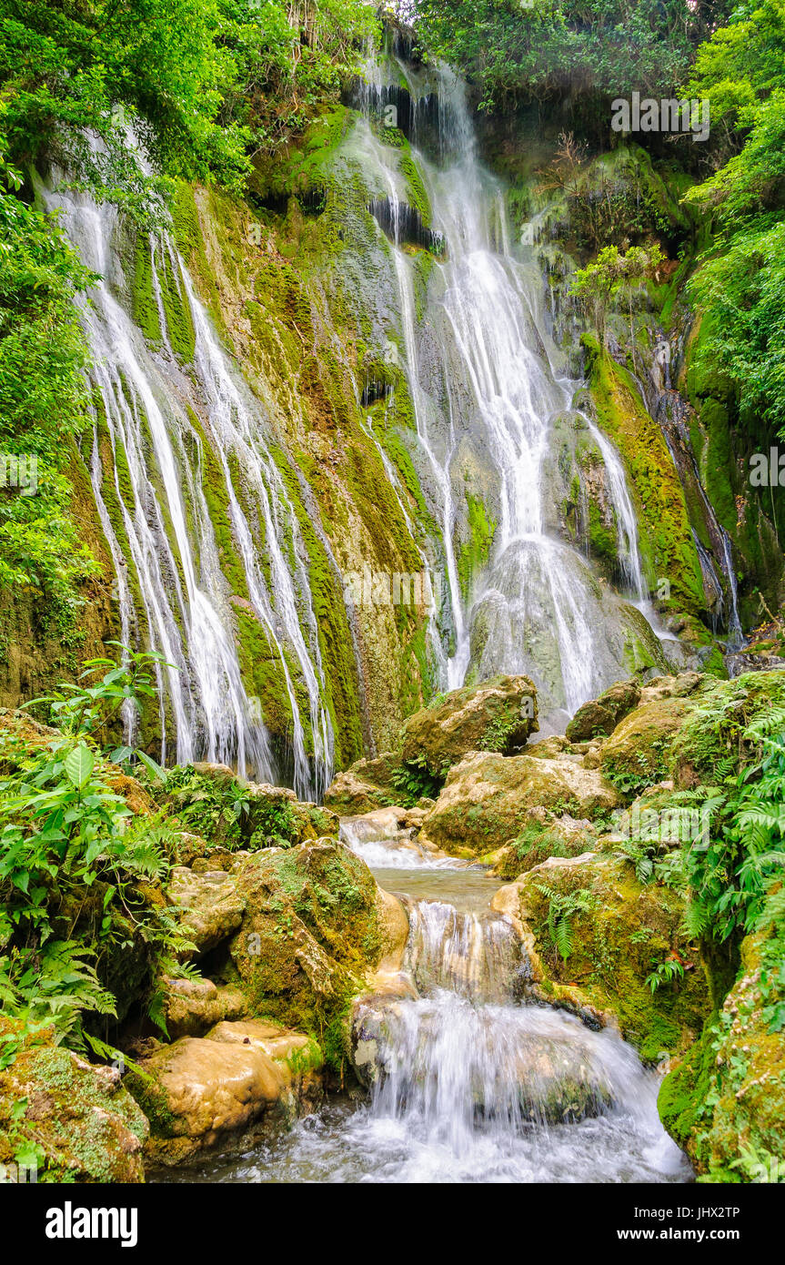The 35m tall upper section of the Mele Cascades Waterfalls - Port Vila ...