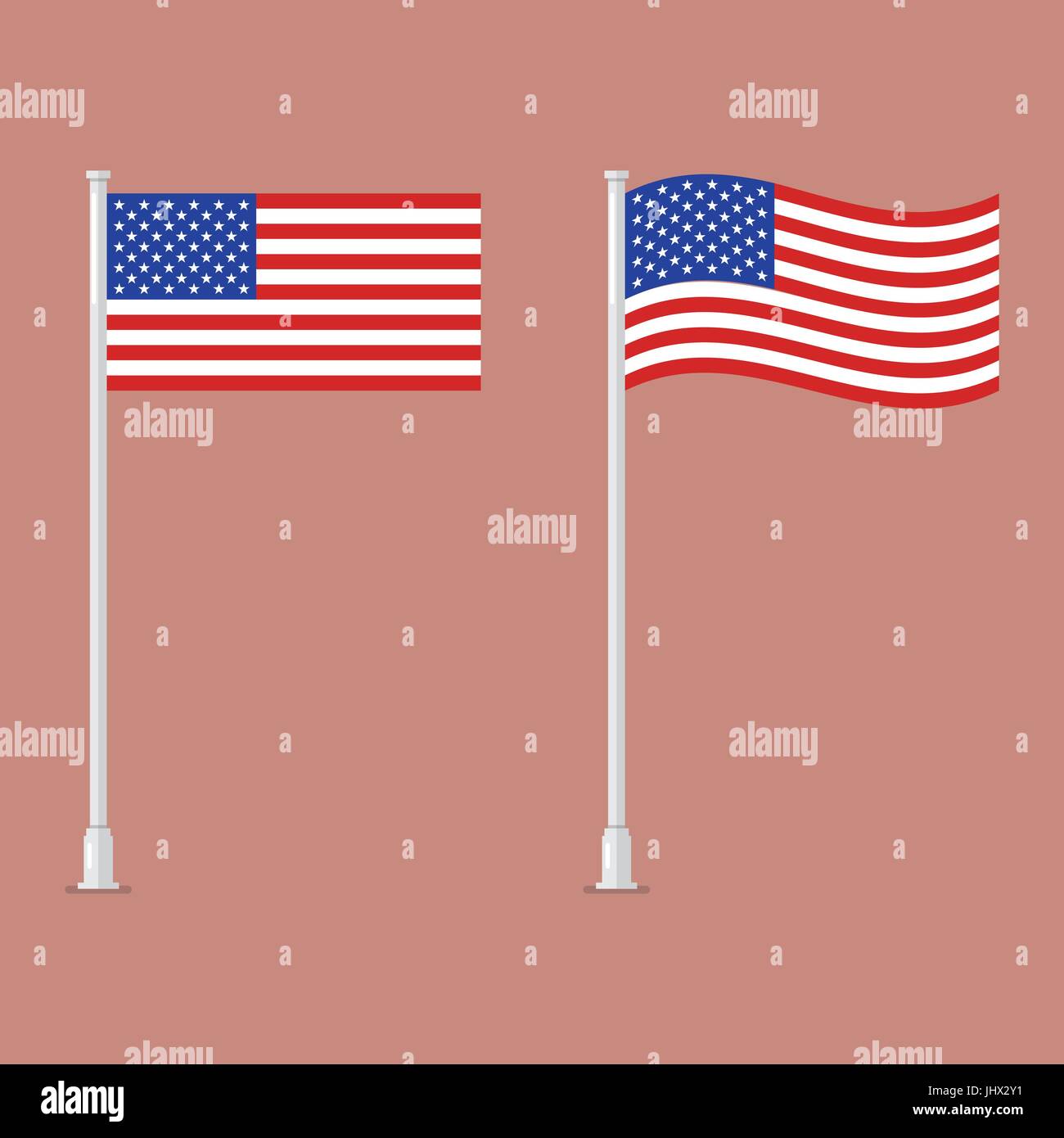 American flag on pole Stock Vector Images - Alamy