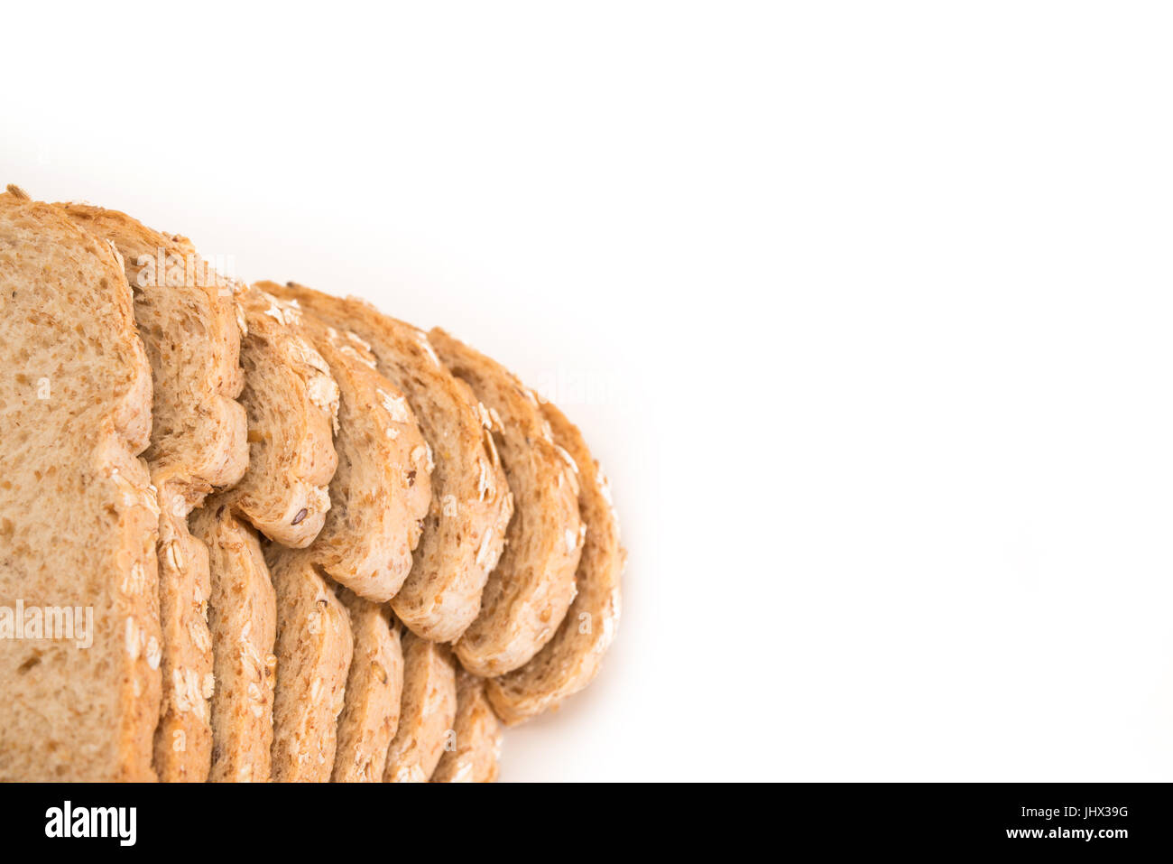 whole wheat bread, bio ingredients, very healthy isolated on white ...