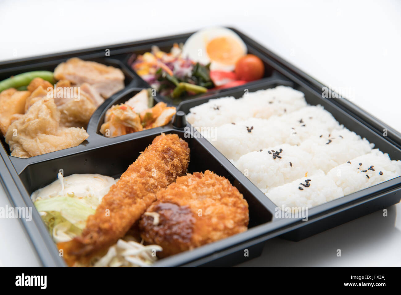 japanese cuisine. lunch box set on white background Stock Photo - Alamy