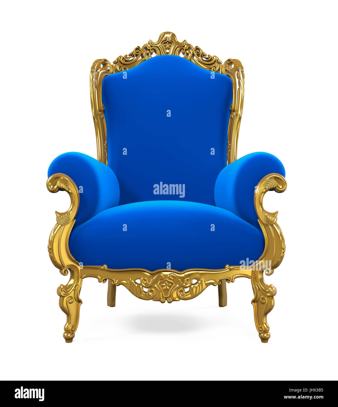 Blue Throne Chair Isolated Stock Photo - Alamy