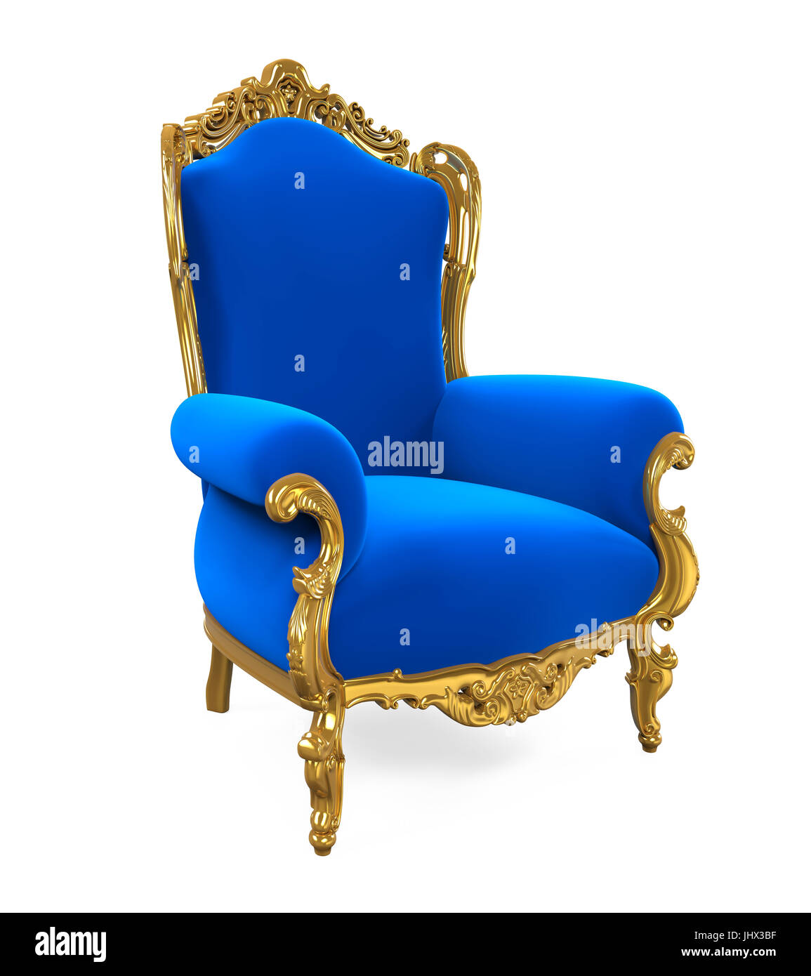 Blue Throne Chair Isolated Stock Photo - Alamy