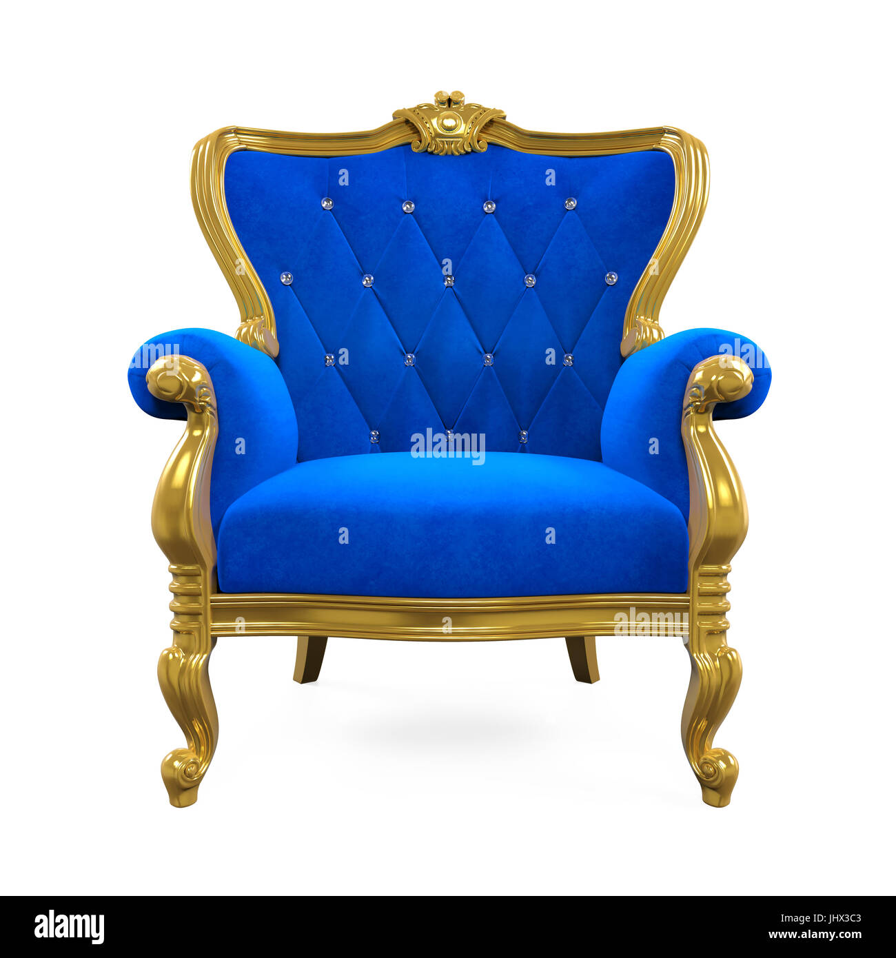 Blue Throne Chair Isolated Stock Photo - Alamy