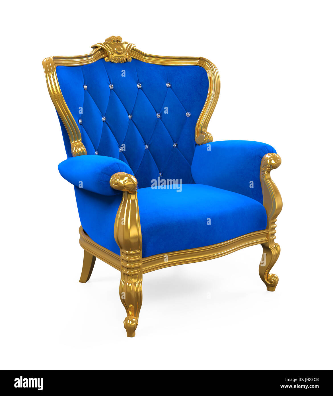 Blue Throne Chair Isolated Stock Photo - Alamy