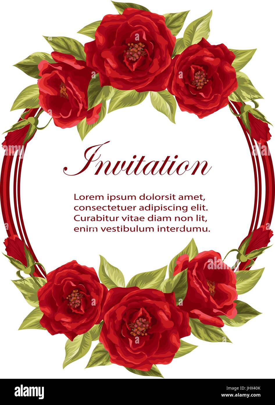 Round frame with roses Stock Vector Image & Art - Alamy