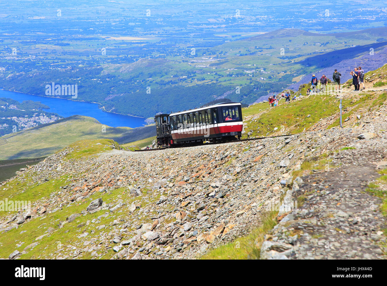 Snowdon Mountain railway, Llanberis, Gwynedd, Snowdonia, north Wales ...