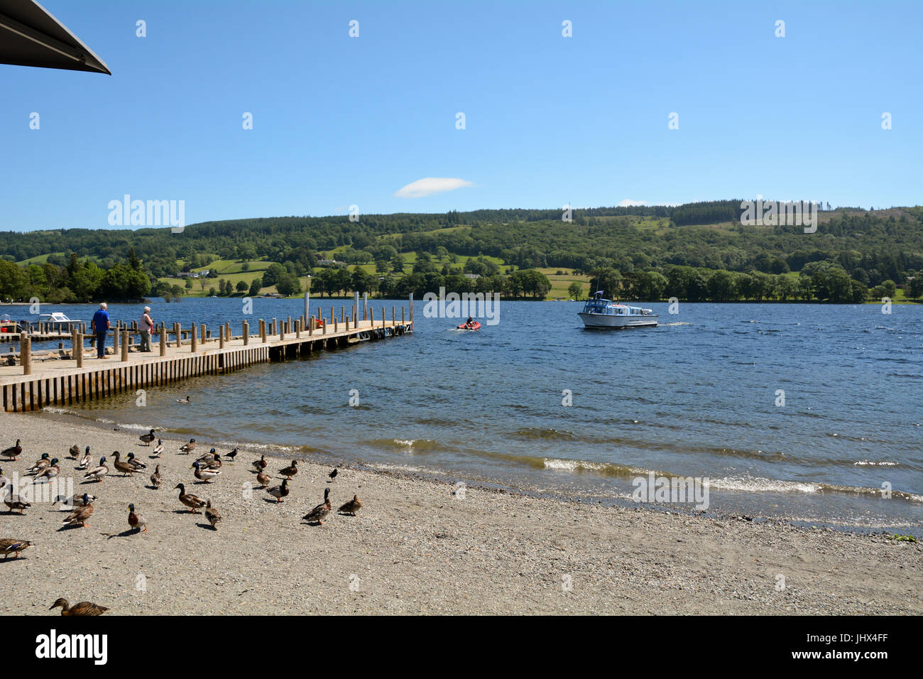 Coniston Boat Jetty on Coniston Water in the Lake District Cumbria ...