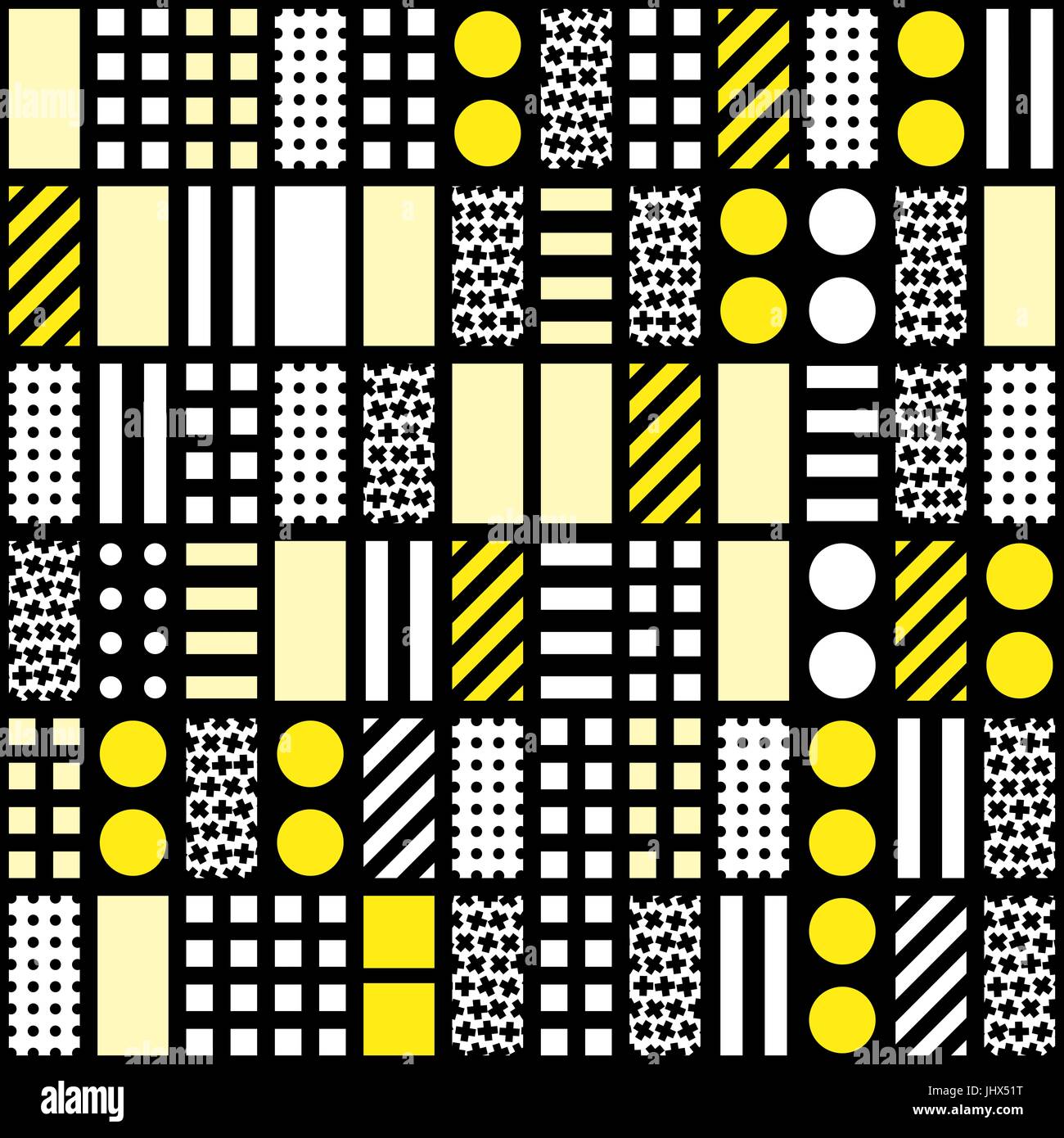 Decorative Geometric Shapes Tiling Monochrome Trendy Irregular Pattern Abstract Background