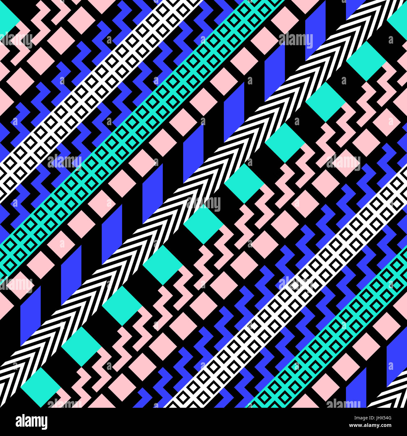 Retro color tribal seamless pattern. Fancy abstract geometric art print ...