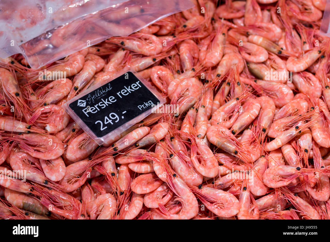 Prawns at fish market in bergen hi-res stock photography and images - Alamy