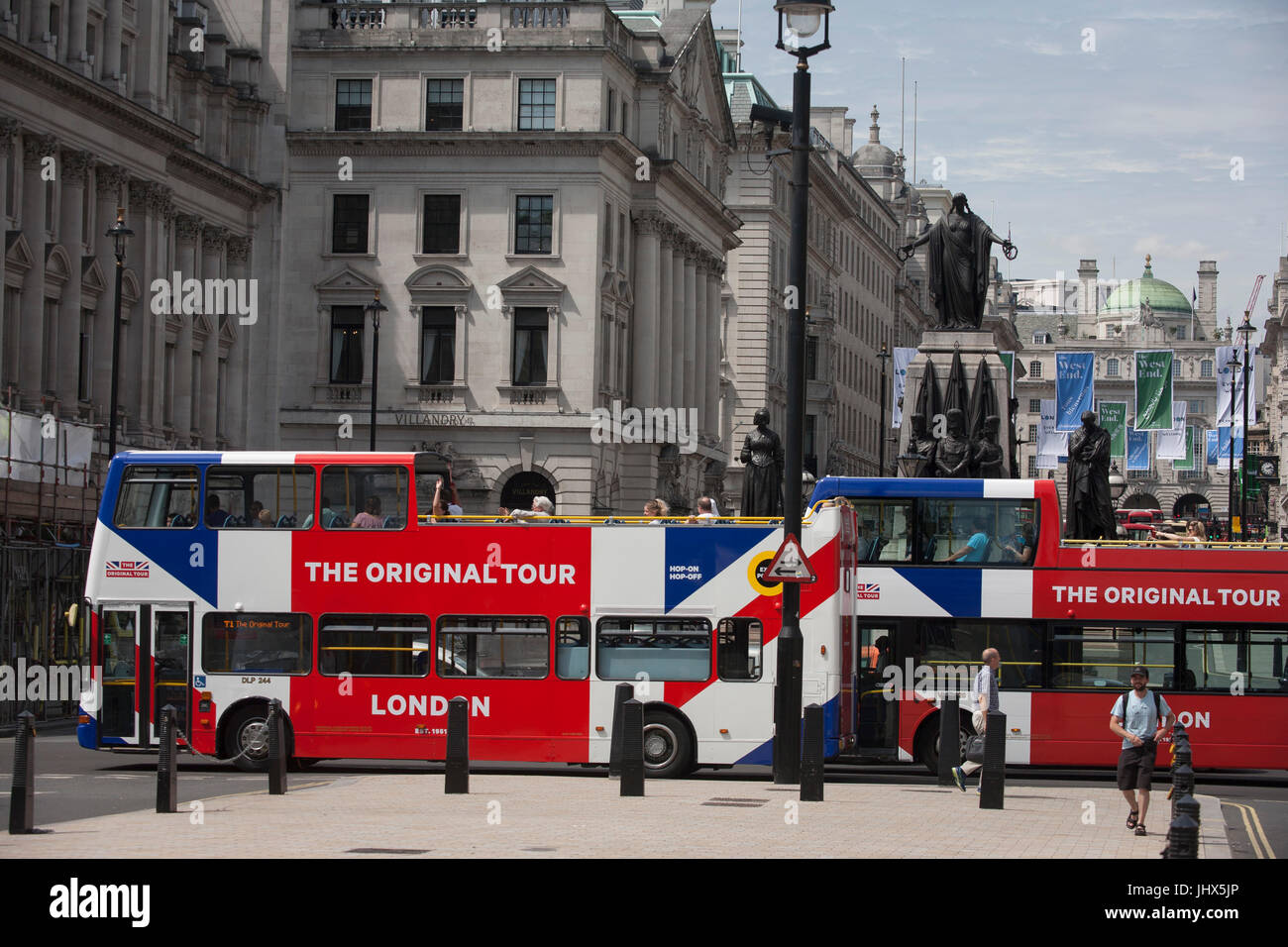 Tour buses with The Original Tour latest branding of a Union jack flag ...