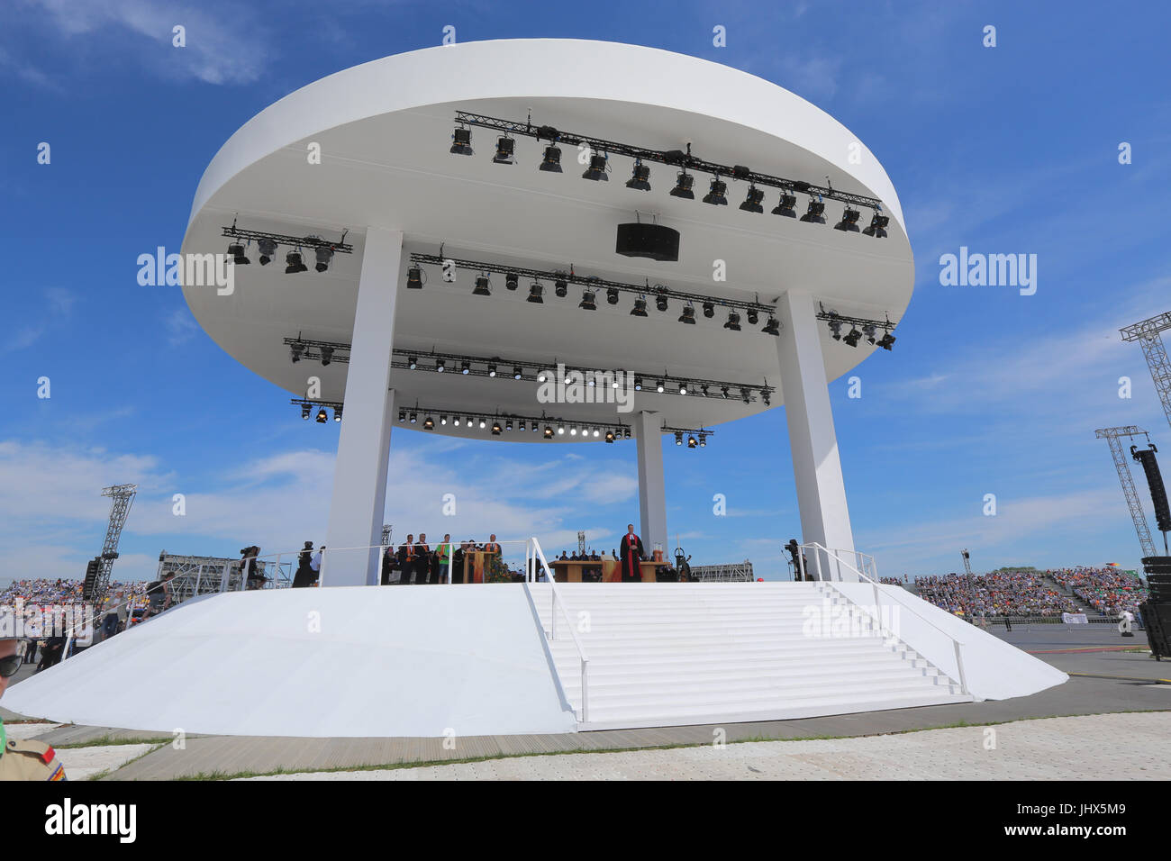 Altar on the stage at the open air closing service at the 36th German ...