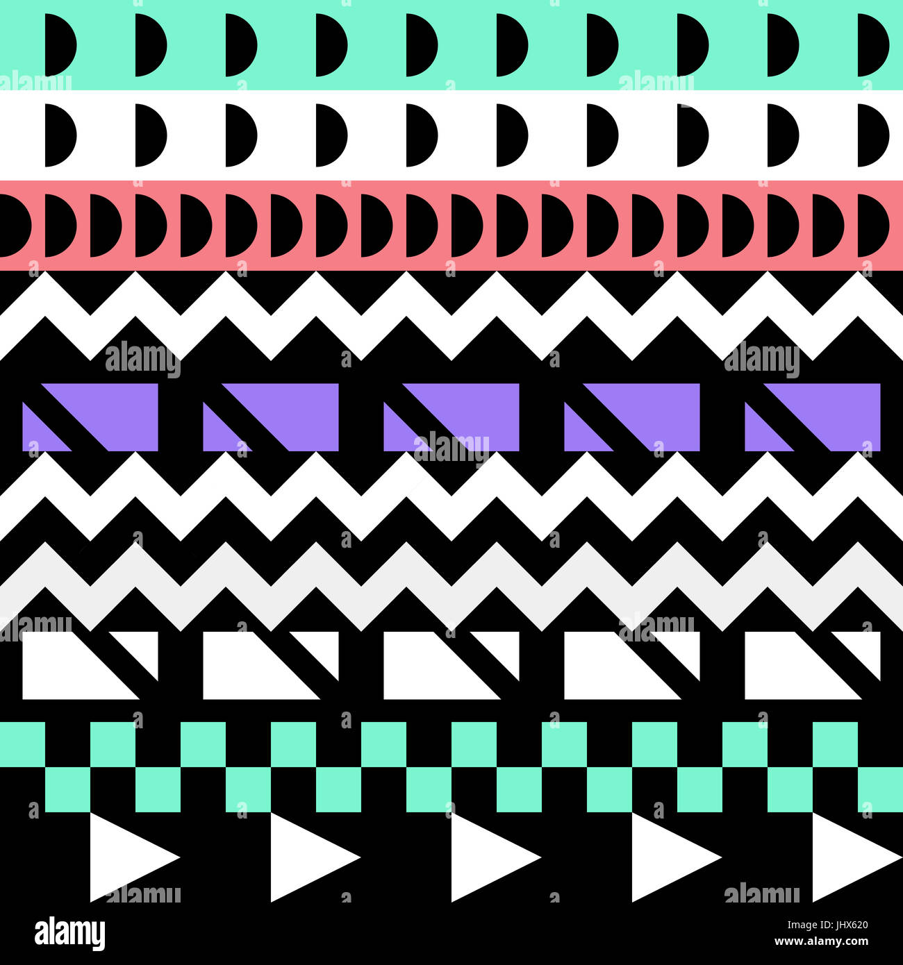 Retro color tribal seamless pattern. Fancy abstract geometric art print ...