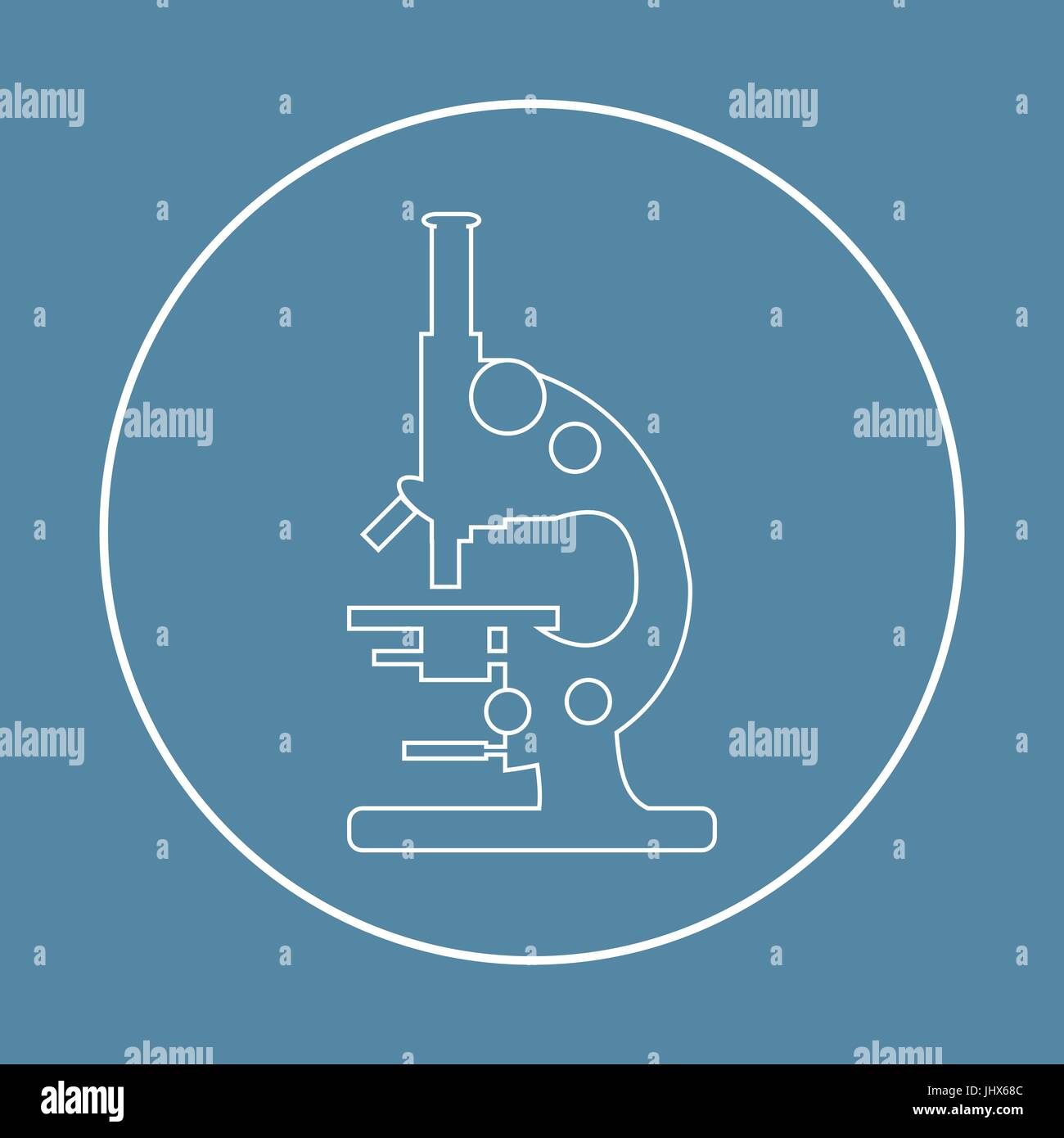 Stylized vector icon of microscope. Magnifying device sign. Laboratory ...