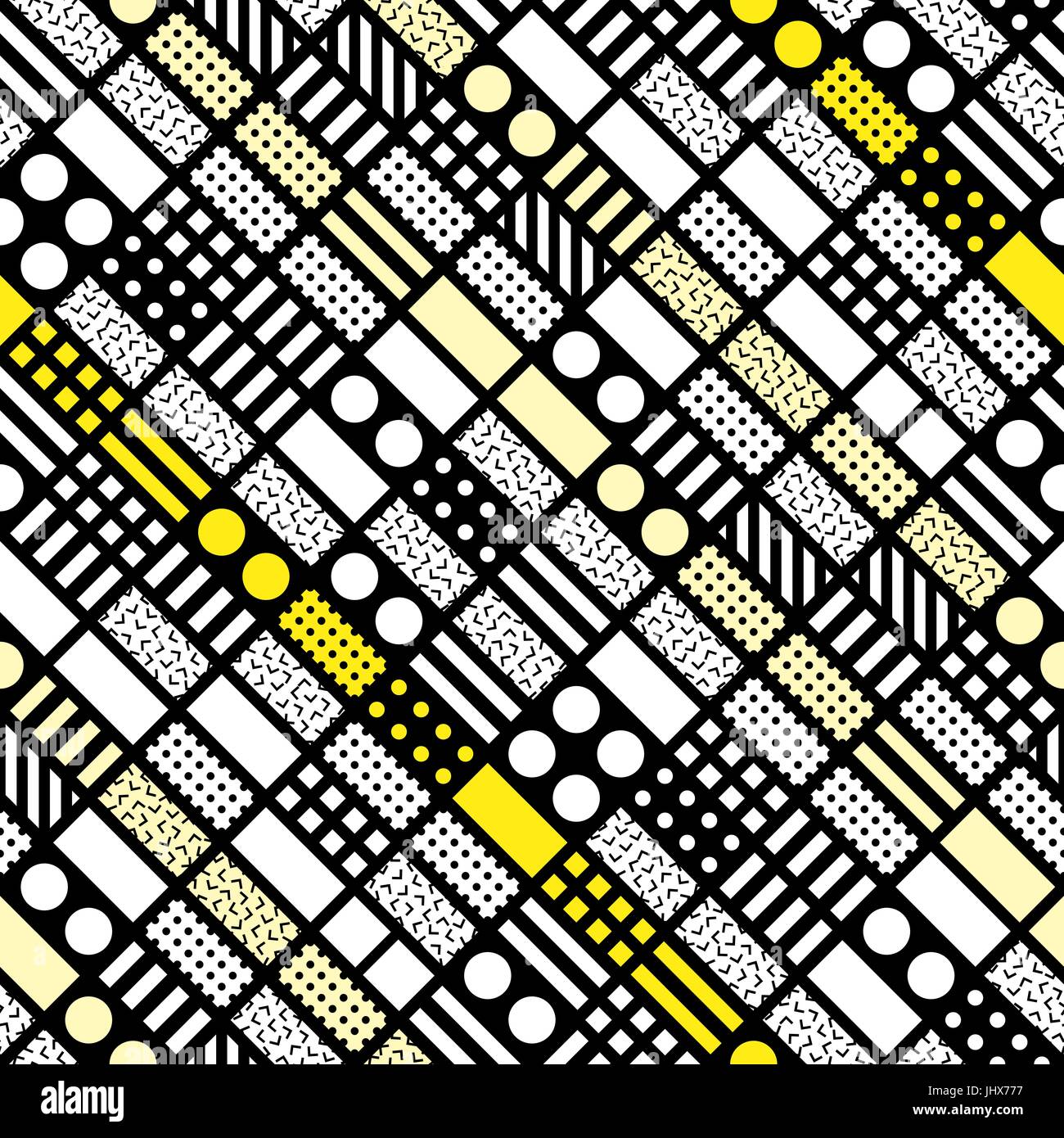 Decorative geometric shapes tiling. Monochrome trendy irregular pattern ...