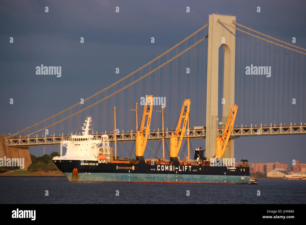 New York, USA. 15th July, 2017. The dock ship "Combi Dock III" with the ...