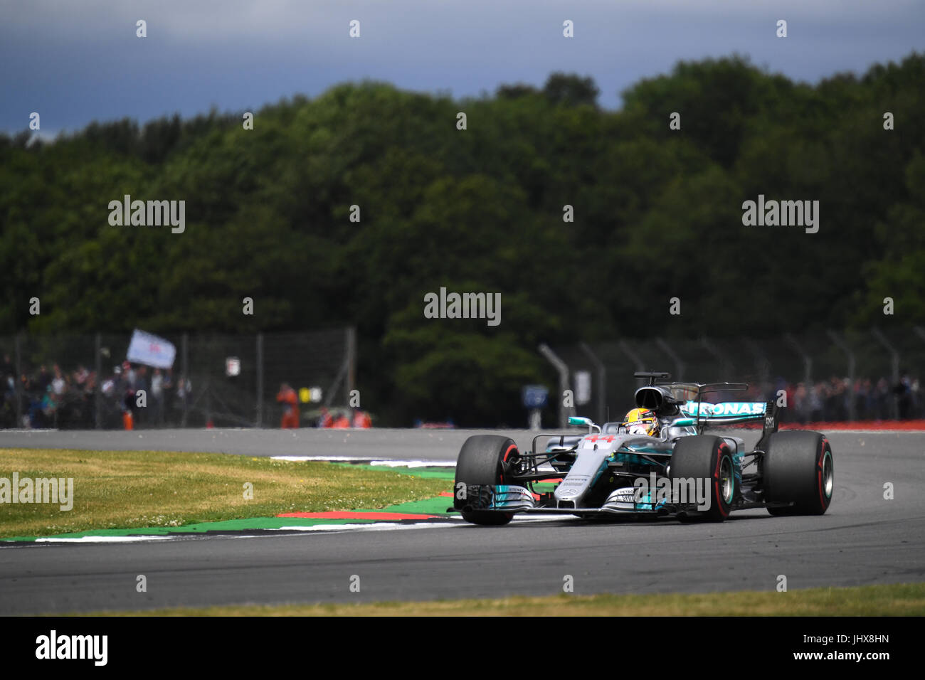 Silverstone Race Circuit, UK. Sunday 16th July 2017. Lewis Hamilton on ...