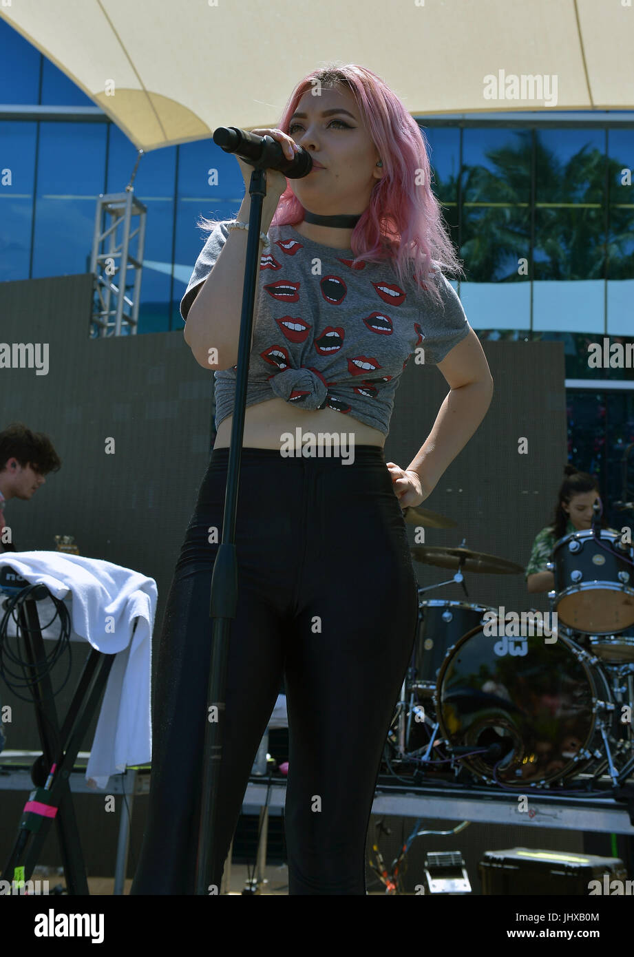 Miami Beach, FL, USA. 15th July, 2017. Rena Lovelis of Hey Violet ...